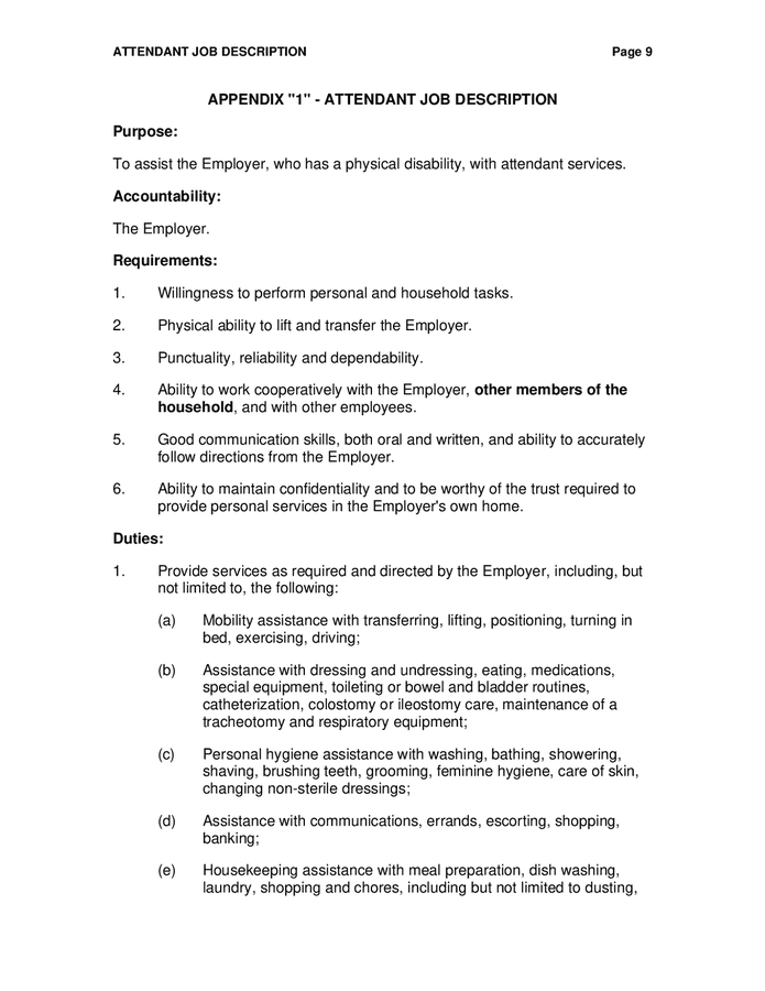Sample employment agreement in Word and Pdf formats - page 9 of 10