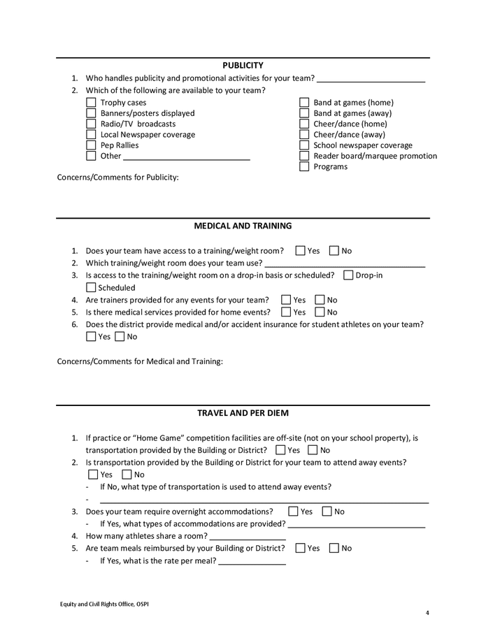 Team worksheet template in Word and Pdf formats - page 4 of 5
