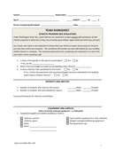 team worksheet template