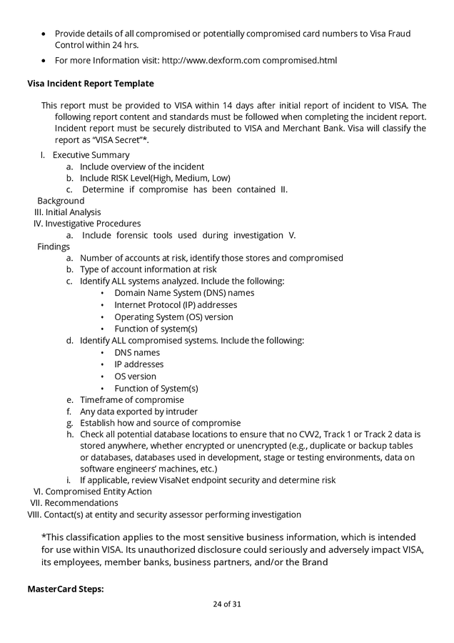 Information Security Policy In Word And Pdf Formats Page 24 Of 31