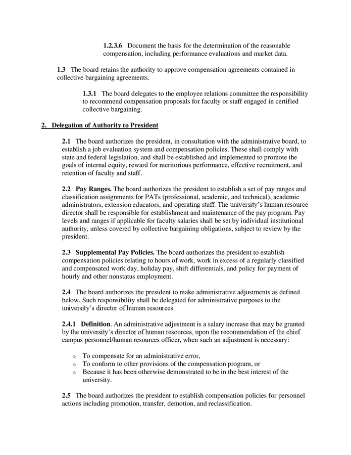 Executive compensation policy samples in Word and Pdf formats - page 5 of 8