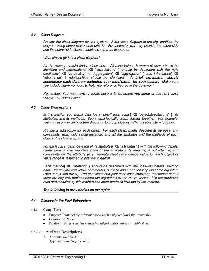 Project name design document in Word and Pdf formats - page 11 of 13