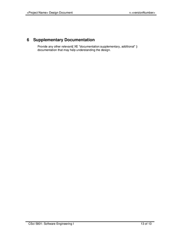 Project name design document in Word and Pdf formats - page 13 of 13