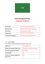 Event management plan template in Word and Pdf formats