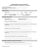 student incident report form