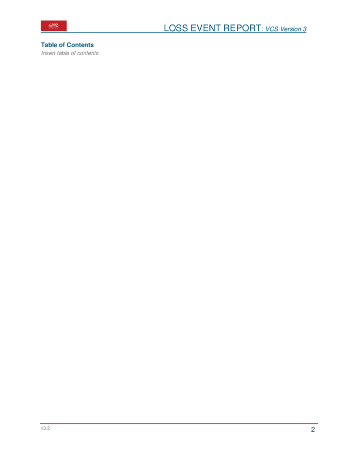 Loss event report template in Word and Pdf formats - page 2 of 4