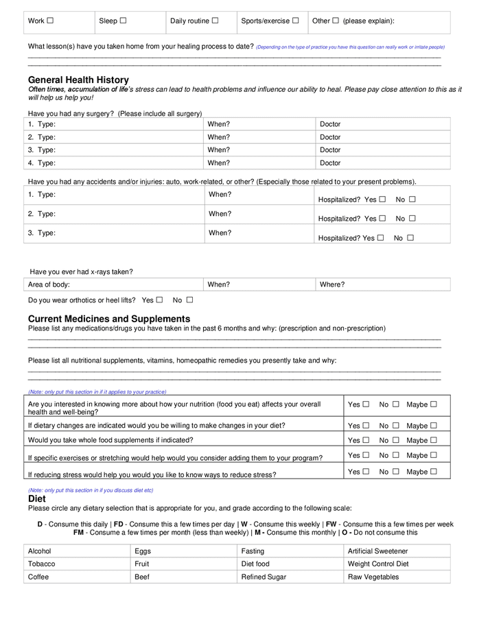 Confidential patient information form in Word and Pdf formats - page 3 of 5