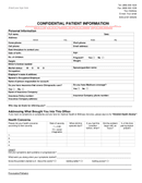 confidential patient information form
