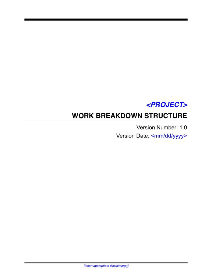 Work Breakdown Structure Template - download free documents for PDF ...