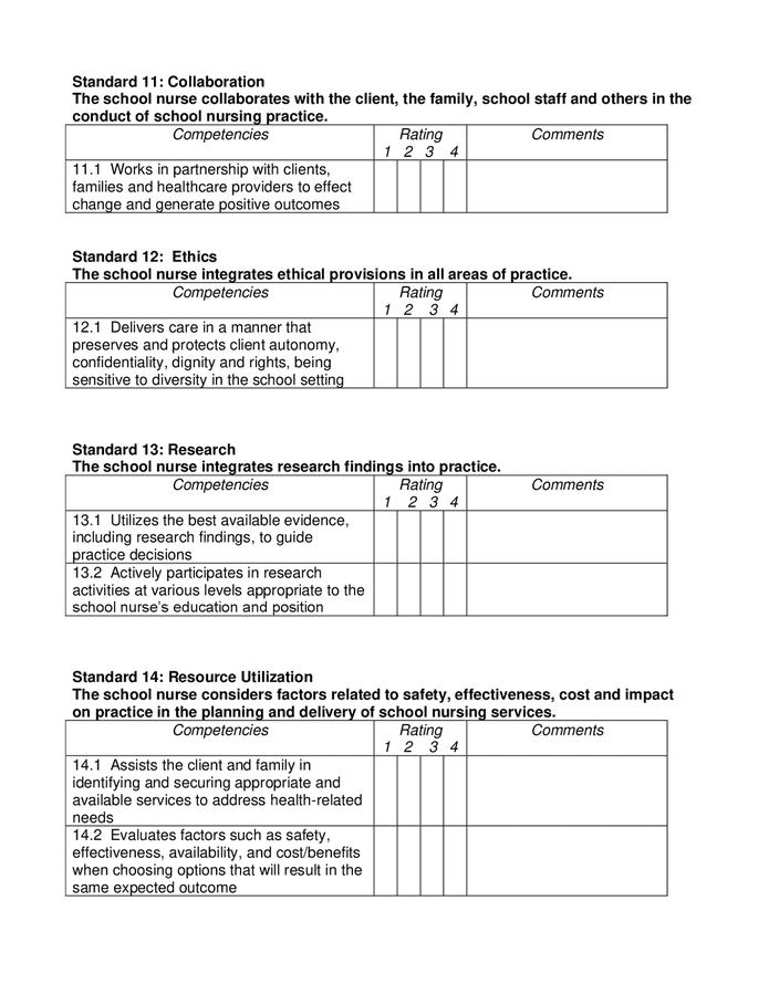 School Nurse Evaluation Tool In Word And Pdf Formats Page 7 Of 9 school-nurse-evaluation-tool-in-word-and-pdf-formats-page-7-of-9