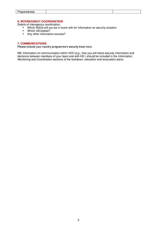 Contingency plan template in Word and Pdf formats - page 3 of 3 Contingency plan template in Word and Pdf formats - page 3 of 3