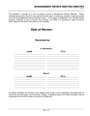 Management review meeting minutes template in Word and Pdf formats