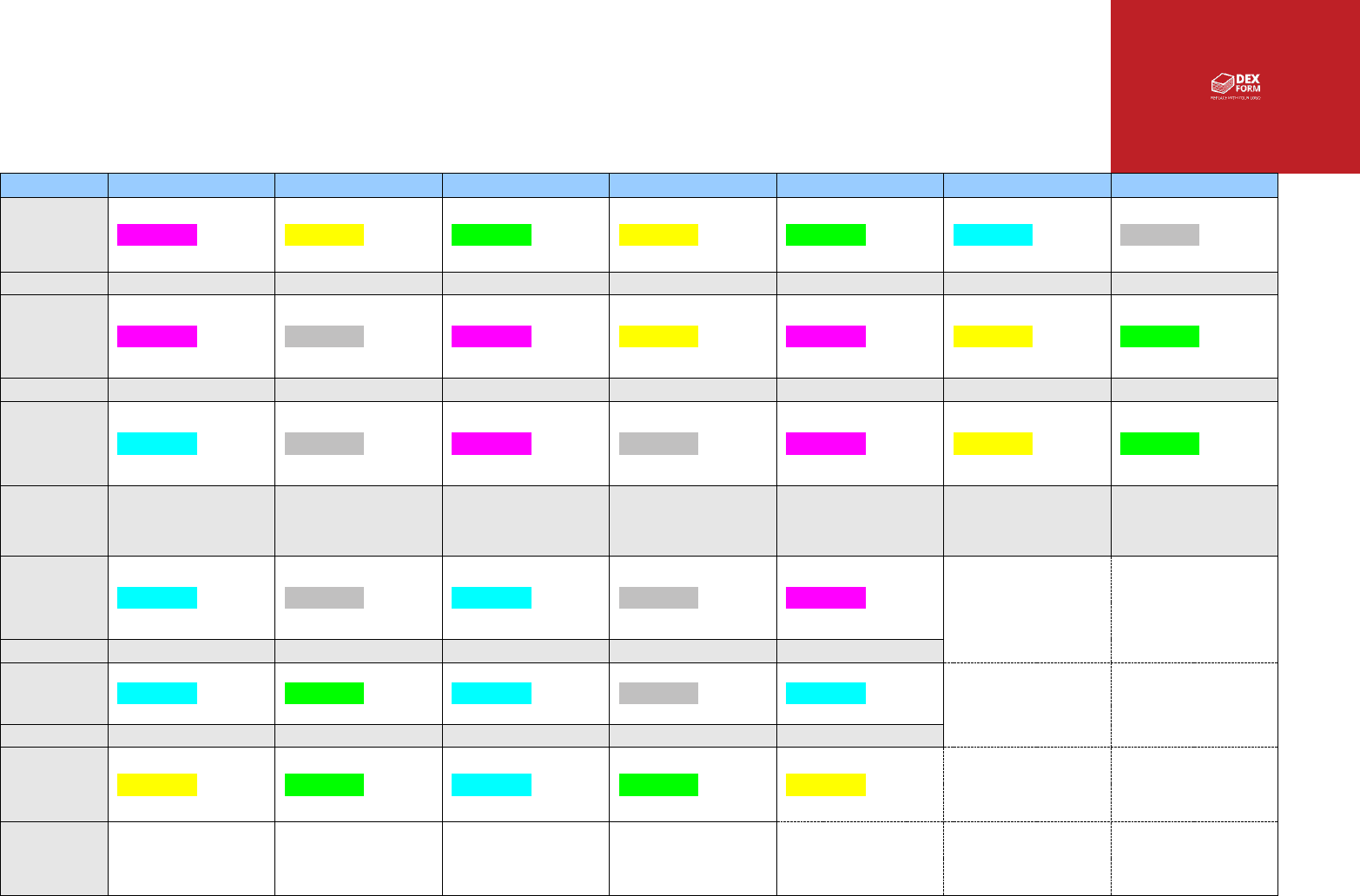 Revision timetable sheet in Word and Pdf formats - page 2 of 2