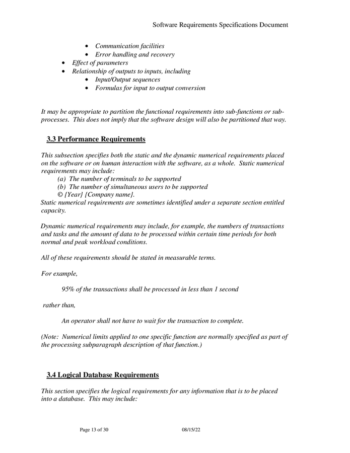 Software requirements specification (SRS) template in Word and Pdf ... Software requirements specification (SRS) template in Word and Pdf ...