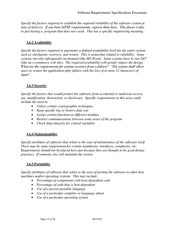 Software Requirements Specification Srs Template In Word And Pdf