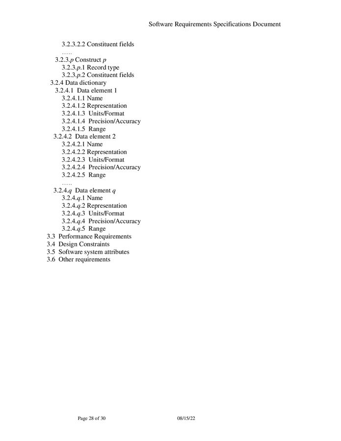 Software Requirements Specification Srs Template In Word And Pdf Formats Page 28 Of 30