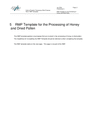 RMP template for the processing of honey and dried pollen (New Zealand ...