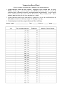 temperature record sheet