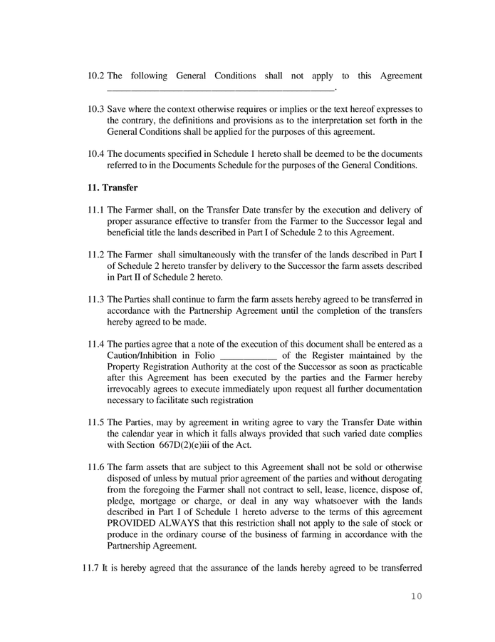 Farm succession agreement template (Ireland) in Word and Pdf formats ...