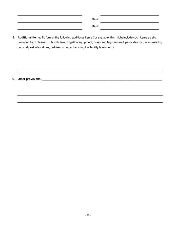 Cash farm lease form in Word and Pdf formats - page 10 of 16