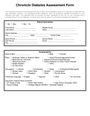 Chronicle diabetes assessment form in Word and Pdf formats