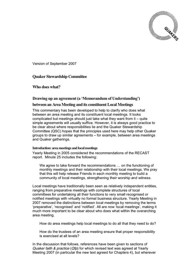 Memorandum of Understanding Template - download free documents for PDF ...