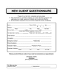 New client questionnaire template (Healthcare) in Word and Pdf formats