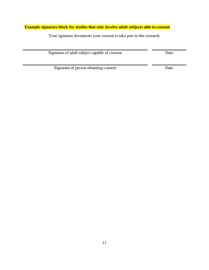 Research subject consent form in Word and Pdf formats - page 11 of 19