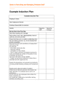 Example induction plan - managing childcare staff in Word and Pdf formats