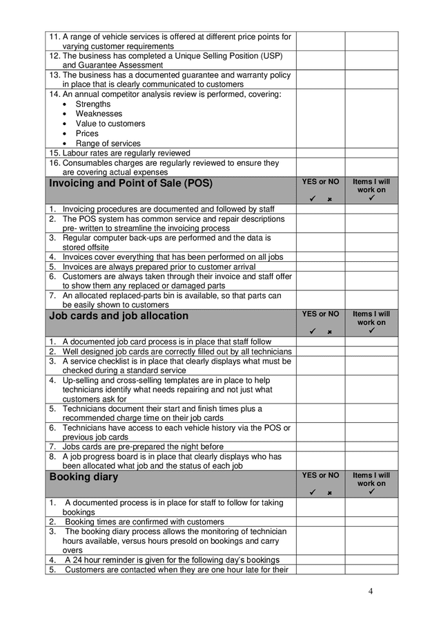 Company strategy checklist template in Word and Pdf formats - page 4 of 7