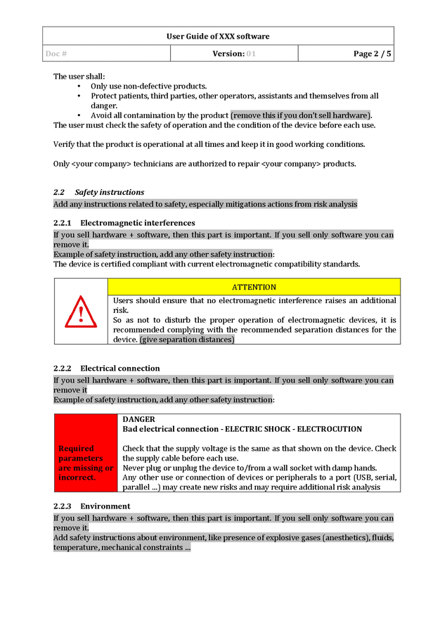 Software User Guide Template In Word And Pdf Formats Page 2 Of 5