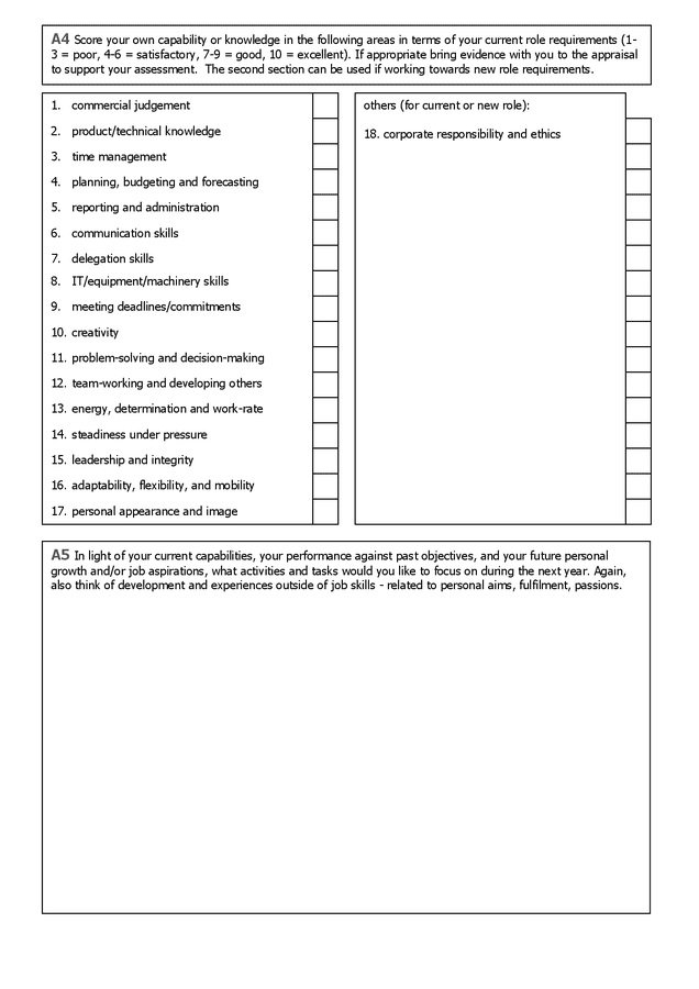 Performance appraisal form template in Word and Pdf formats - page 3 of 8
