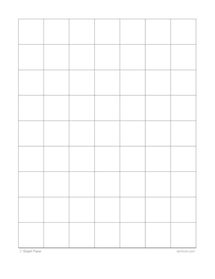1" graph paper in Word and Pdf formats