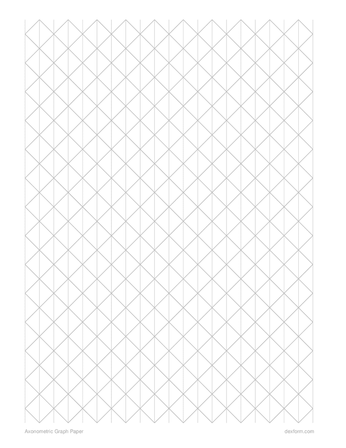Axonometric graph paper in Word and Pdf formats