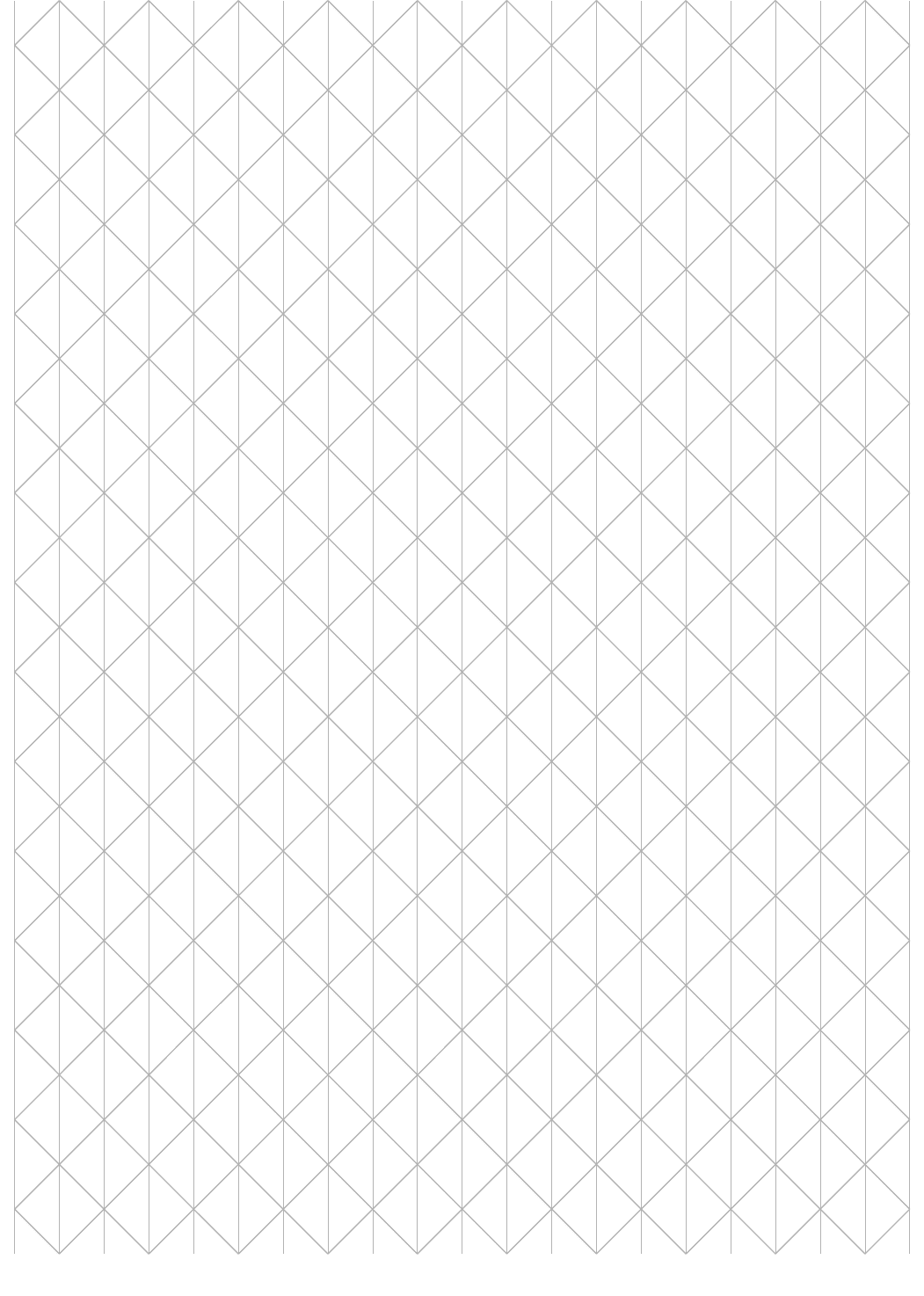 Axonometric graph paper in Word and Pdf formats