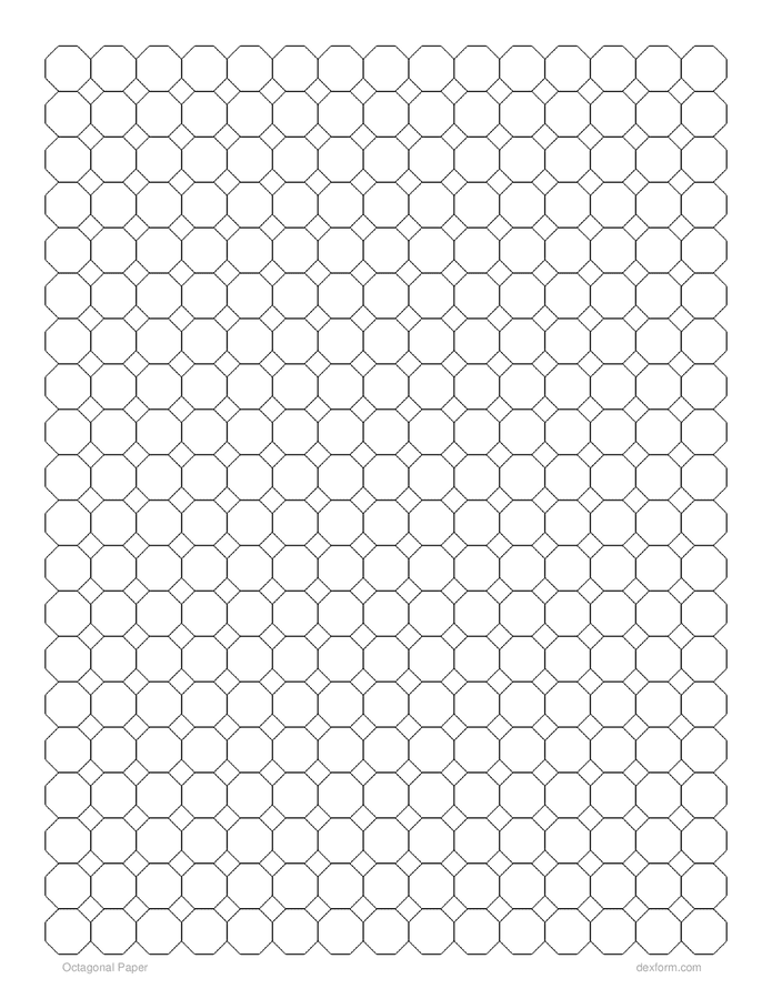 Octagonal graph paper in Word and Pdf formats